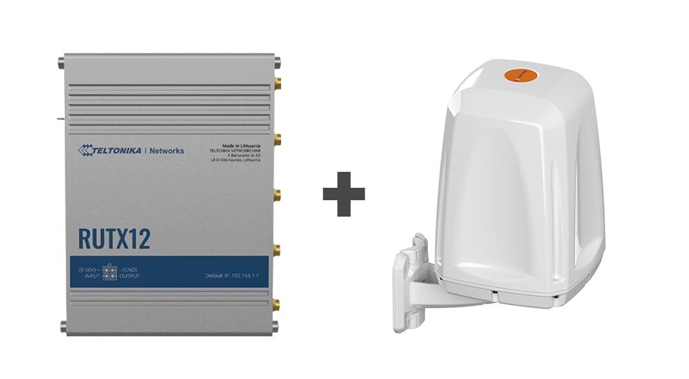 Teltonika · RUTX12 · Dual 4G Router & Poynting · A-EPNT-0004-V1-17 · 4G ...